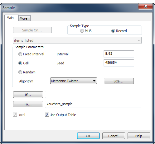 Record sampling tutorial