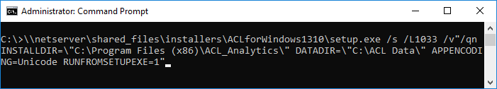 Install ACL for Windows using silent installation