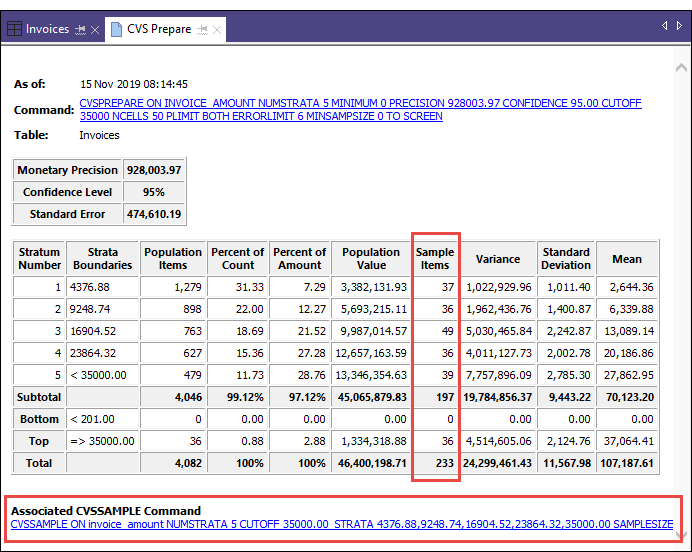 Classical variables sampling tutorial