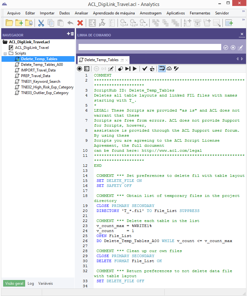 Trabalhar com scripts