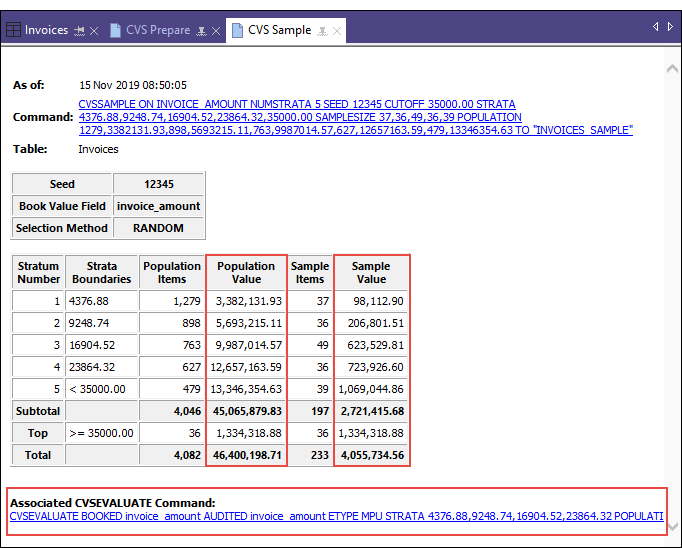 Performing classical variables sampling