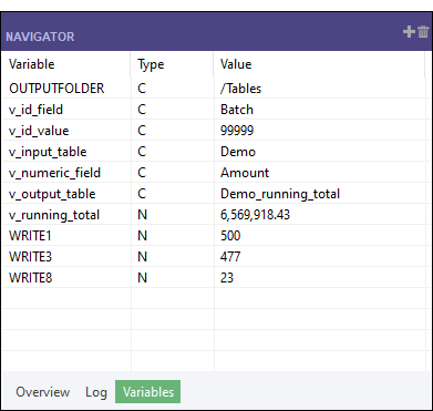 Working with variables in ACLScript