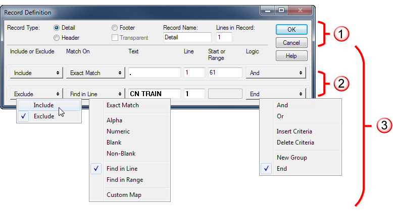 Working with record definitions