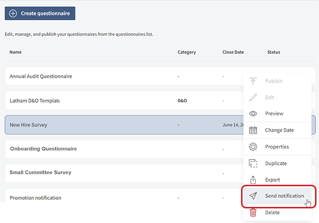 Sending a notification